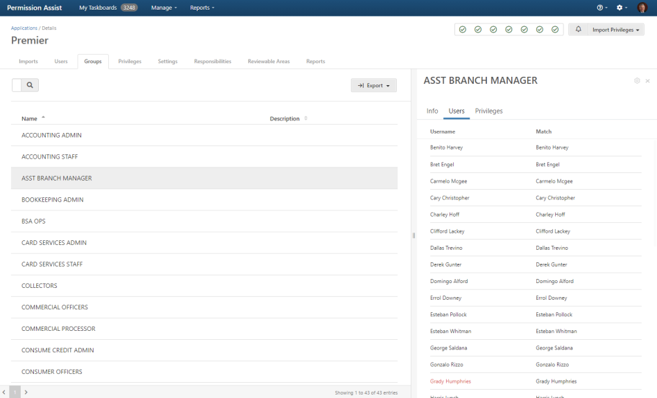 View a List of Application Groups